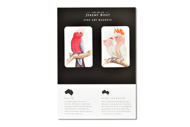Magnet Pairs - Galah & Cockatoo – Jeremy Boot Collections